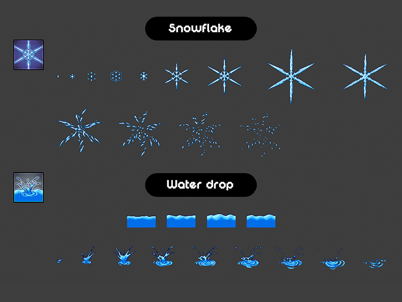 Water Effects Pixel Art Set by 2D Game Assets on Dribbble