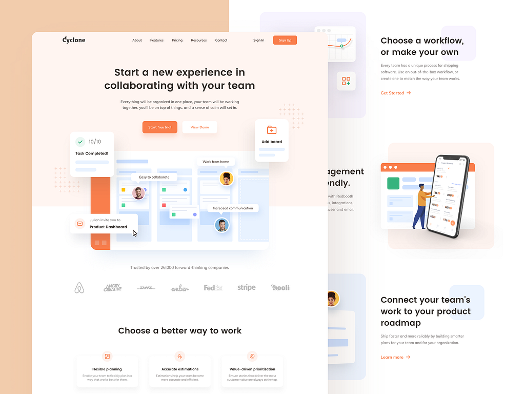 Task Management #1 - Landing Page by Sasongko Budhi R on Dribbble