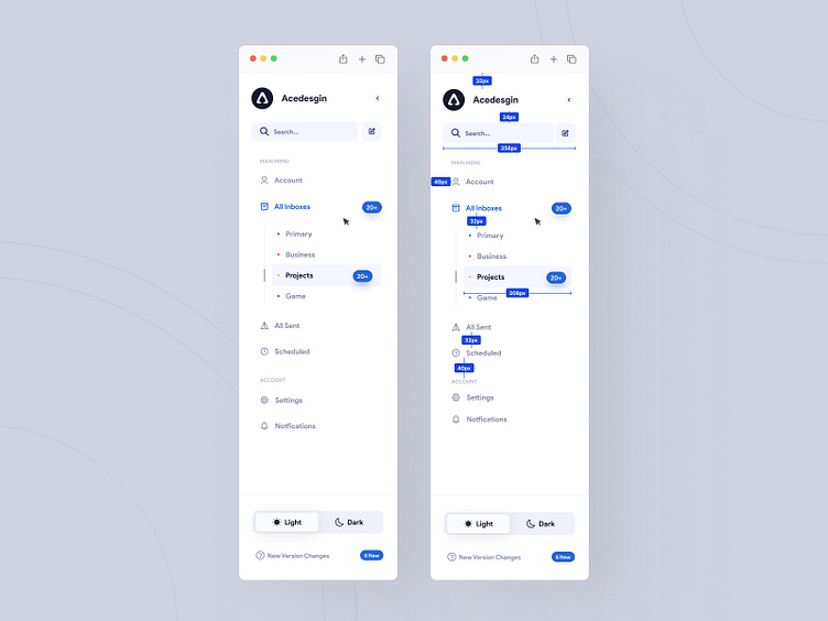 Ace design Sidebar (LightVersion) by Jahan for Acedesign on Dribbble