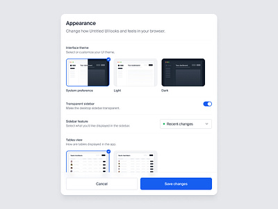 Display preferences modal — Untitled UI by Jordan Hughes® on Dribbble