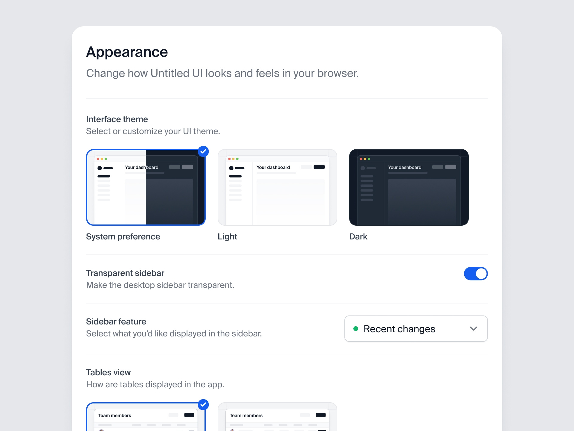 Display preferences modal — Untitled UI by Jordan Hughes® on Dribbble