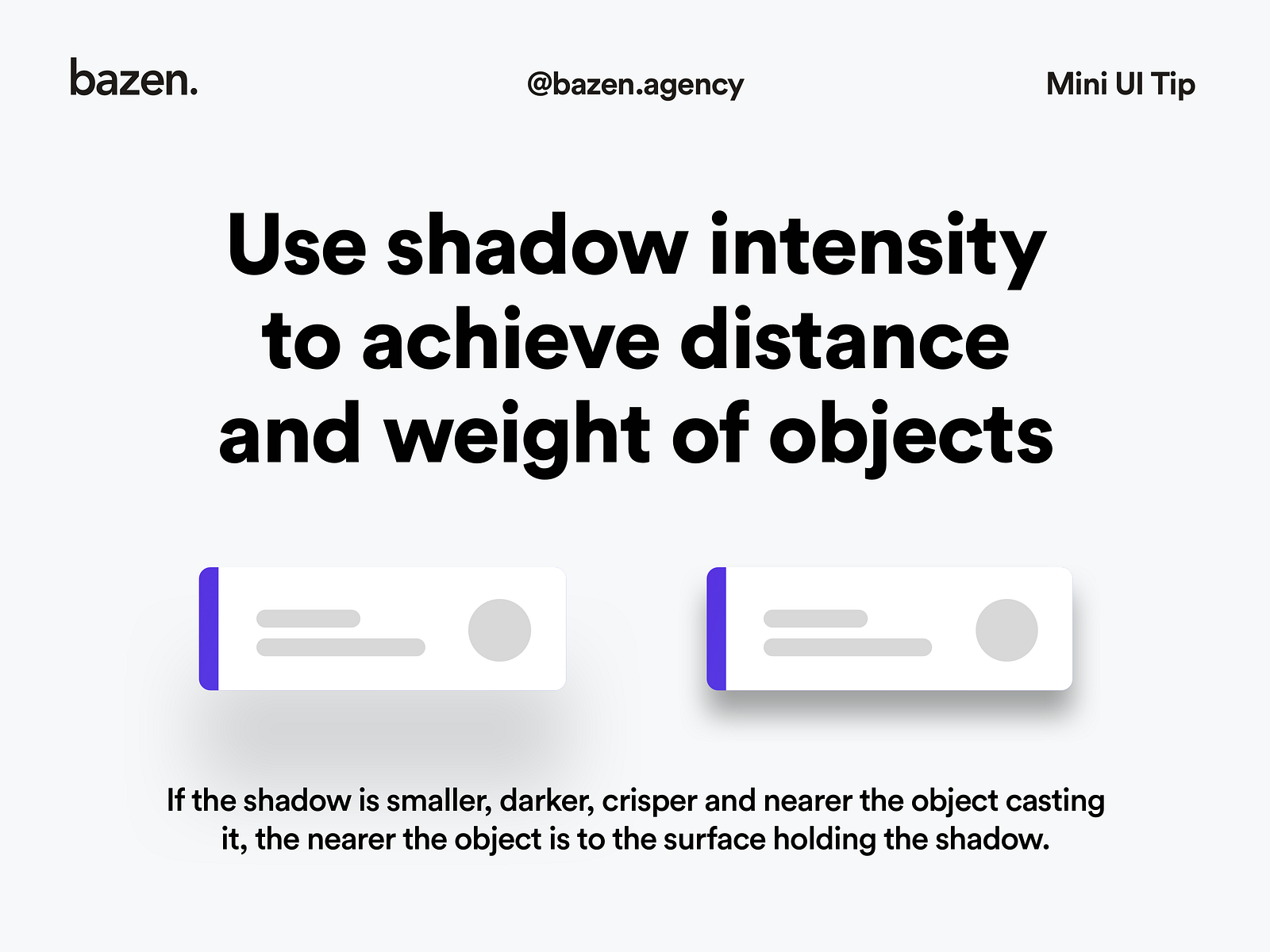 Mini UI Tip - Shadow intensity by bazen.talks on Dribbble