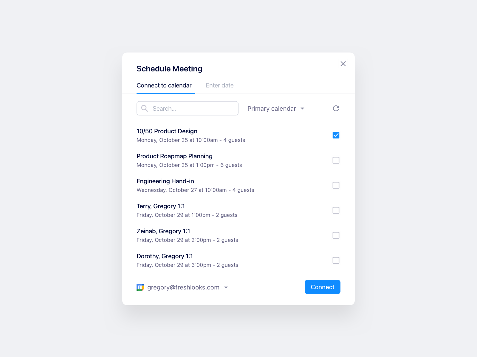 Scheduling Modal by Lucas Espin on Dribbble