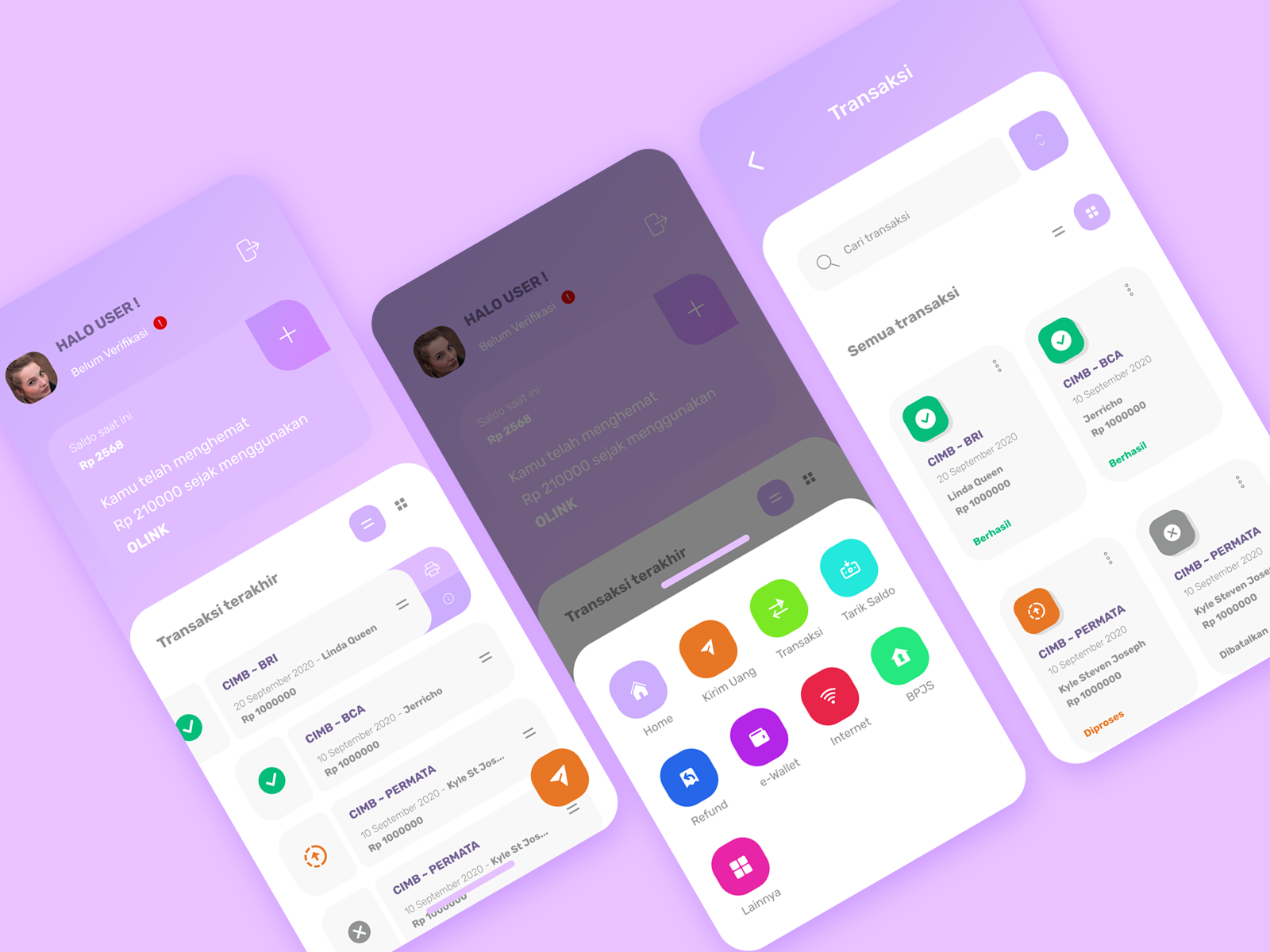Finance App ui by Batara Meikhel Kyle on Dribbble