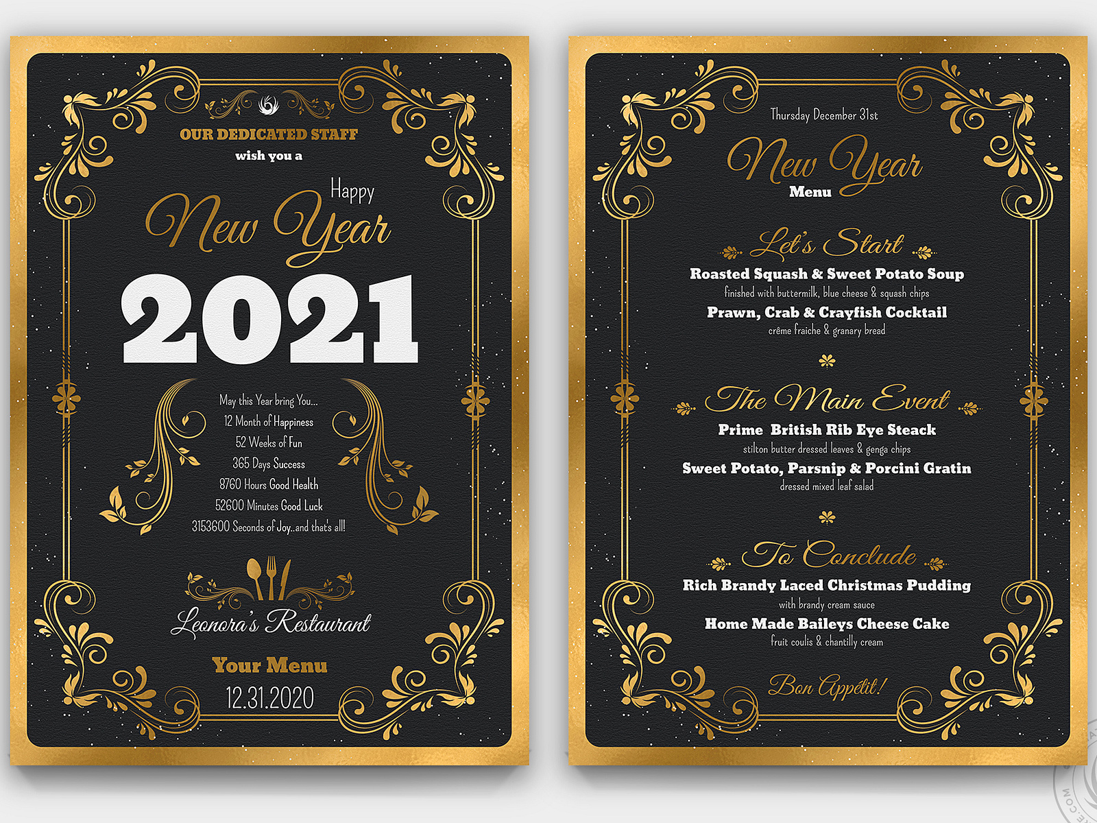 New Year Menu Template by Lionel Laboureur on Dribbble