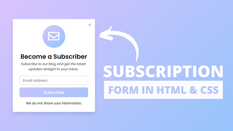 Subscription Form using HTML CSS & PHP by CodingNepal on Dribbble