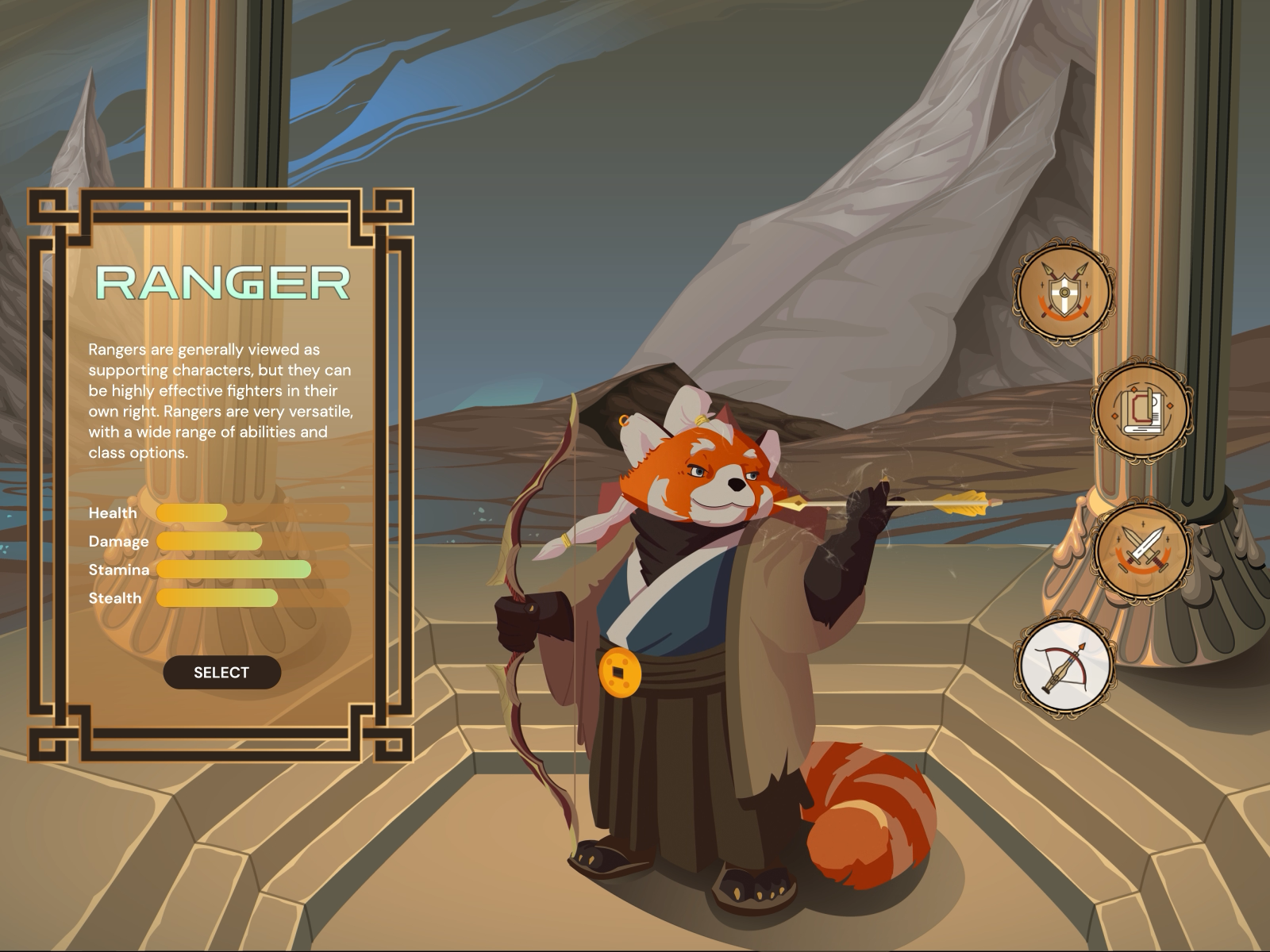 Game Character Selection Screen UI Design and Illustrations by Burak ...