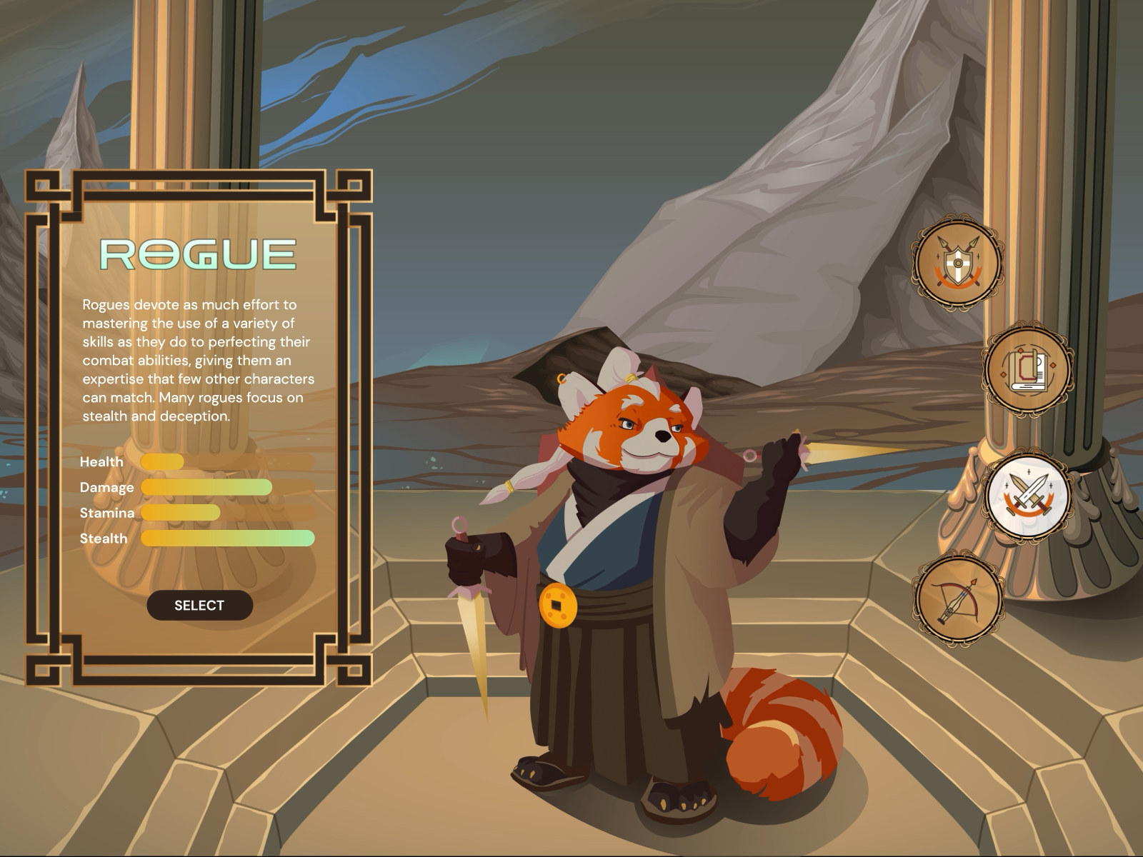 Game Character Selection Screen UI Design and Illustrations by Burak ...