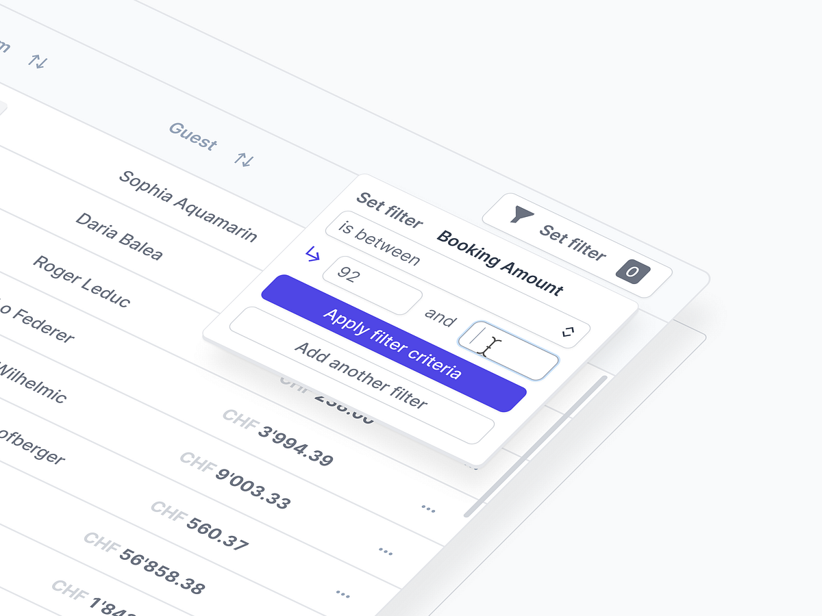 Browse thousands of Table Filter images for design inspiration | Dribbble