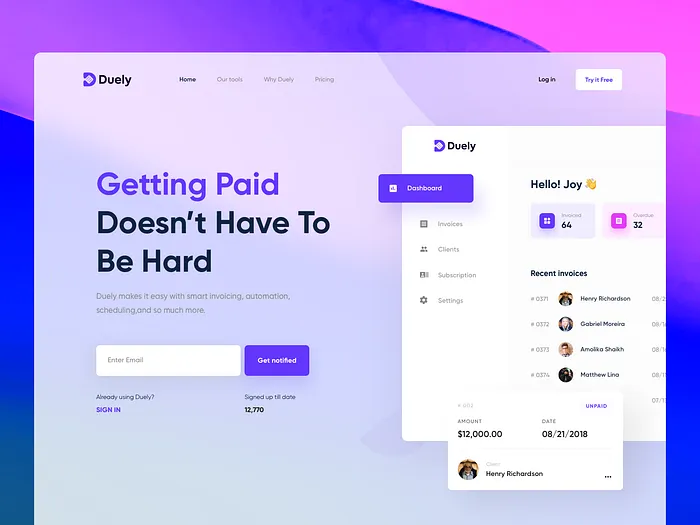 Invoice UI designs, themes, templates and downloadable graphic elements ...