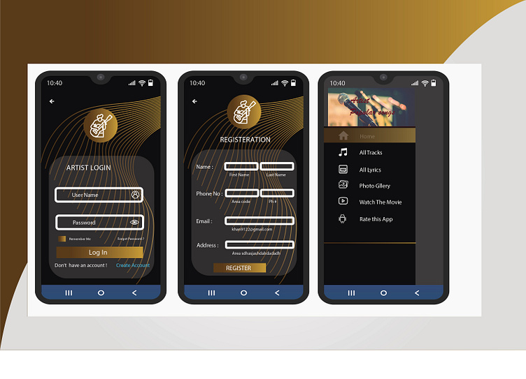 Music app layout design for Artist 01 by Sarbali Khan Qureshi (SBK) on ...