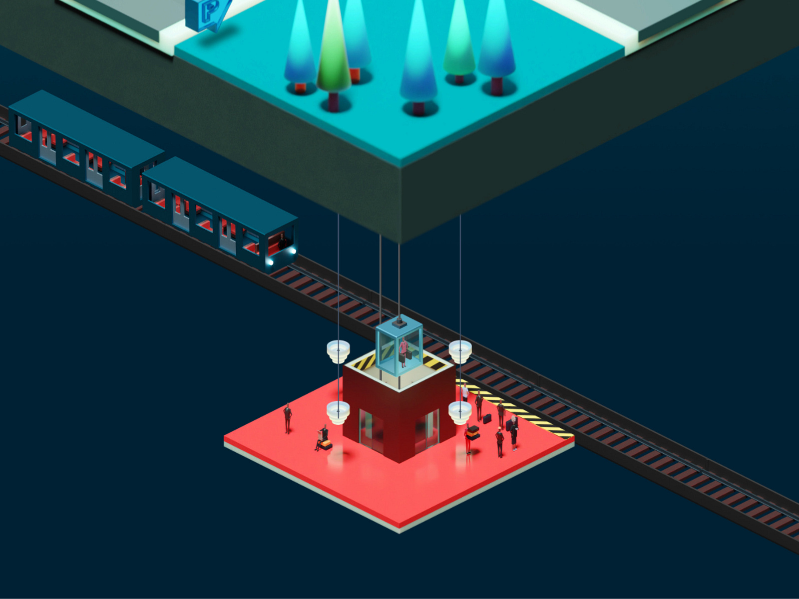 Underground subway platform by MOTORCYCL3 on Dribbble