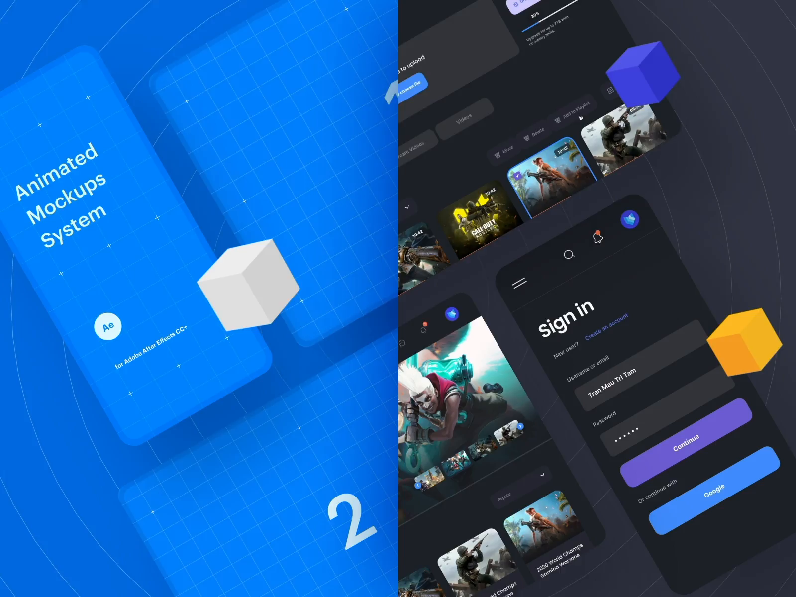 Animated Mockups System Winter Update by Anton Tkachev for UI8 on Dribbble