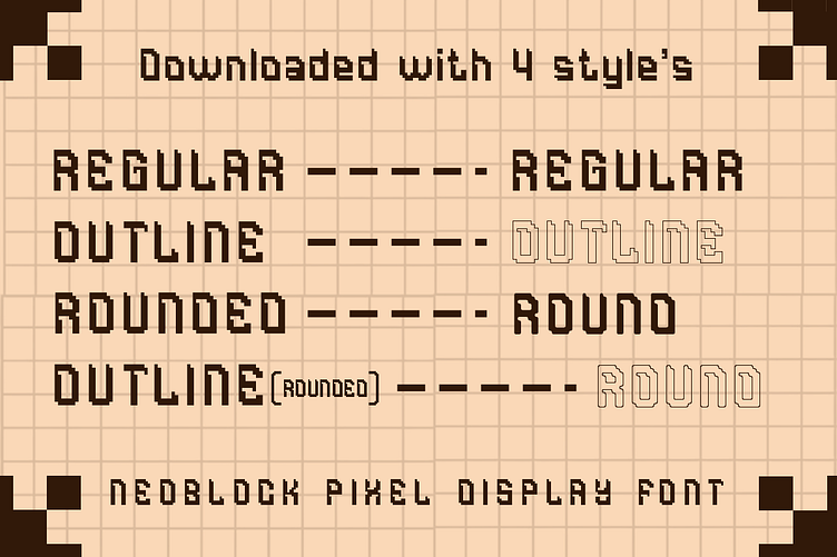 Neoblock - 5 Pixel Font Styles by Pandeka Studio on Dribbble