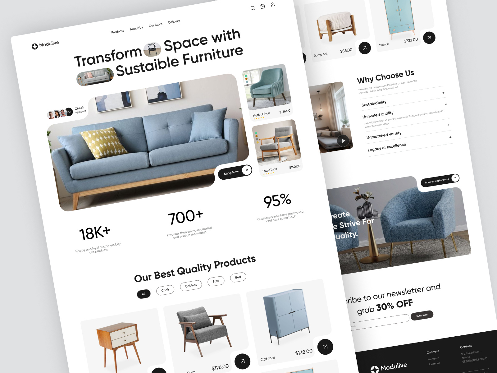 Modulive - Furniture Landing Page | E-commerce Website by Firqah Lab-UX ...