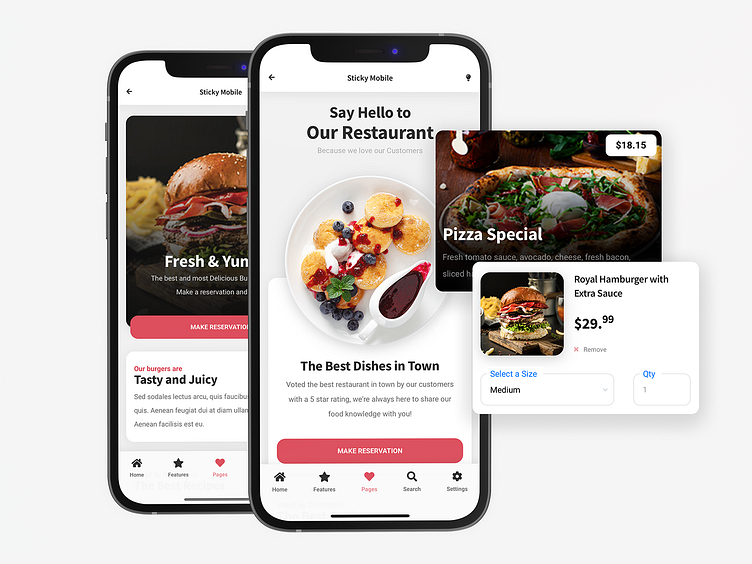 Sticky Mobile | Restaurant Pack - Mobile Kit & PWA by Enabled on Dribbble