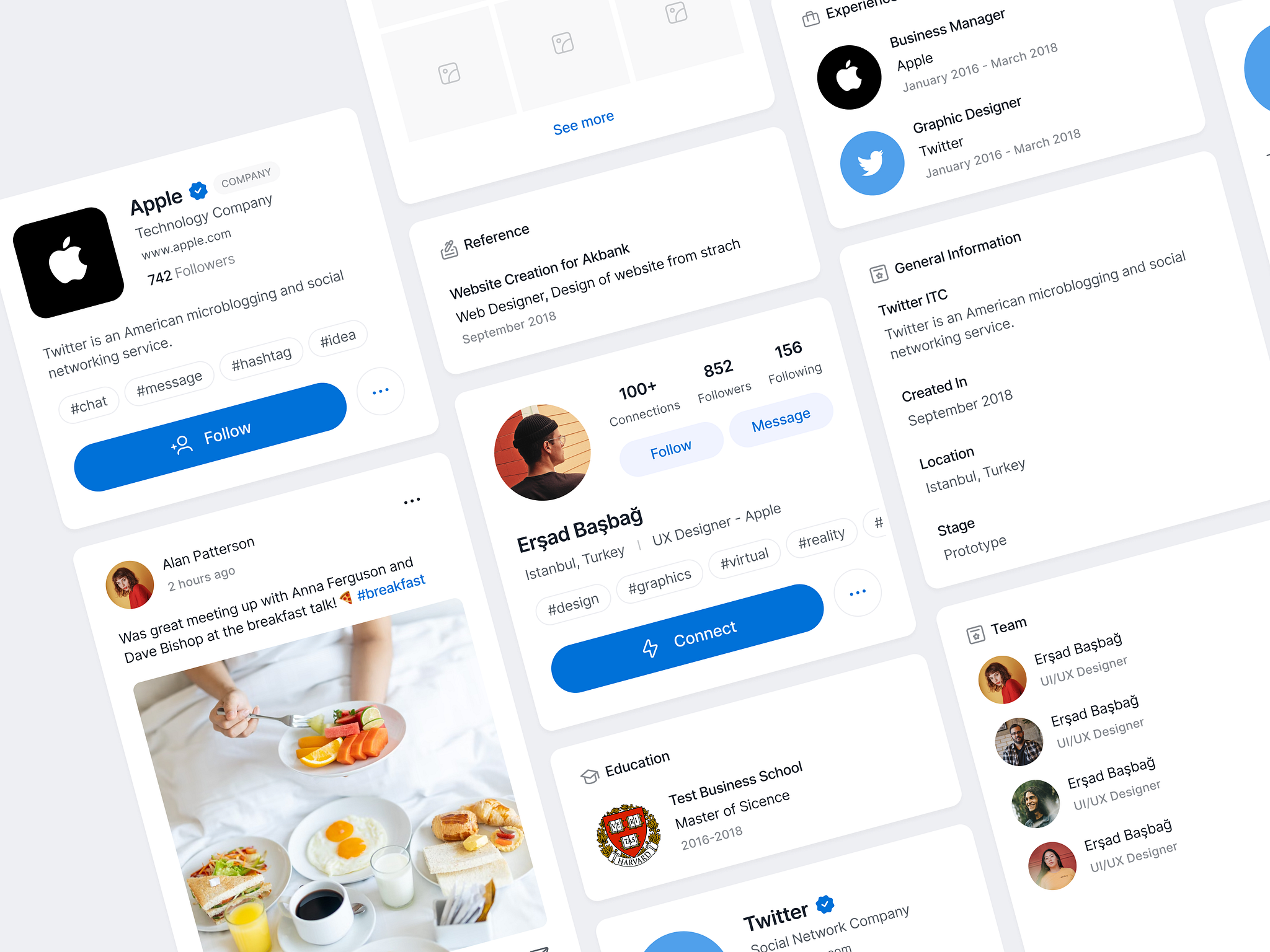 Talentswide Mobile Profile Cards by Erşad Başbağ on Dribbble