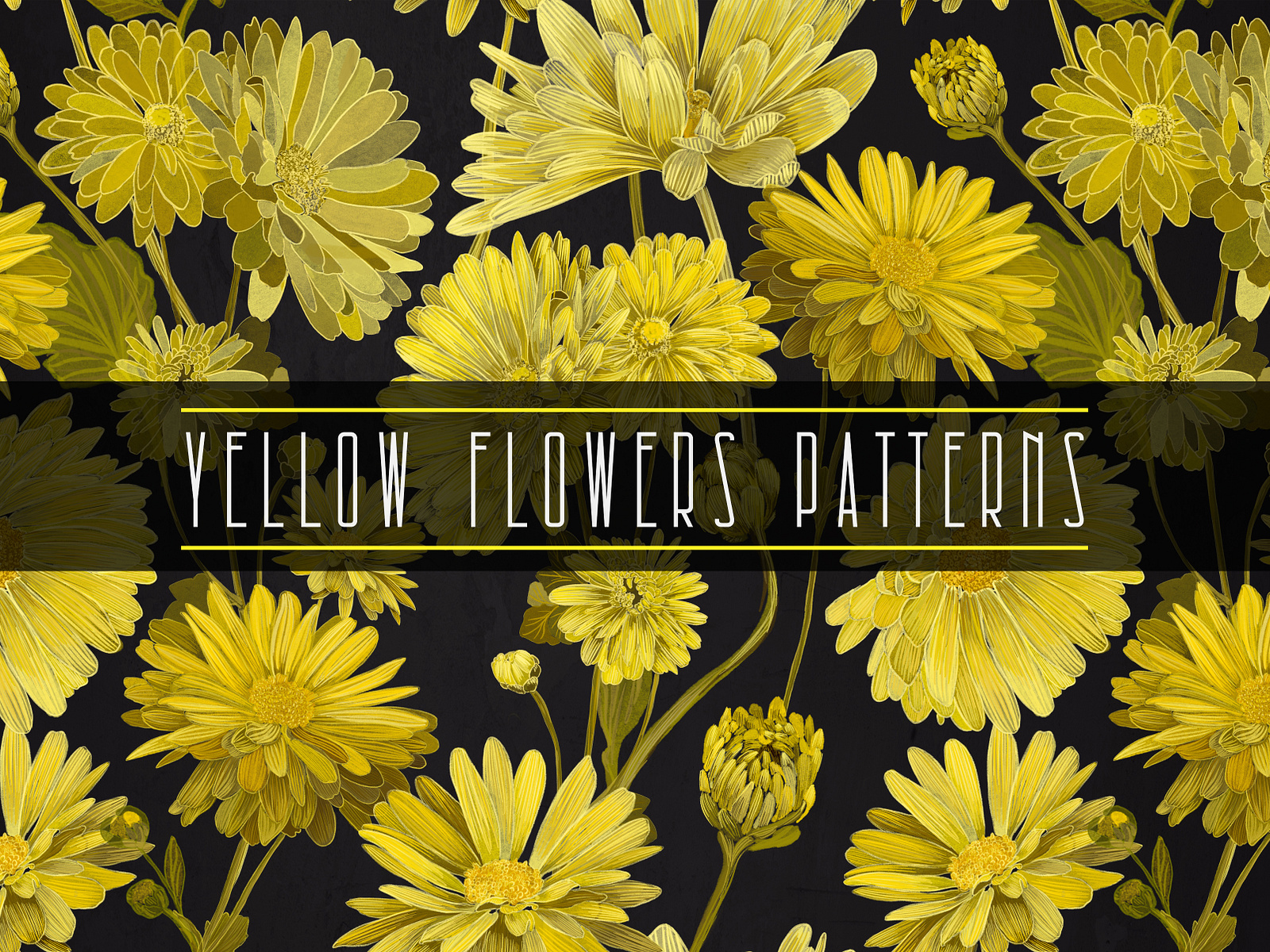 PATTERNS with YELLOW FLOWERS by ANNA KOTOVA on Dribbble