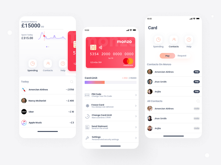 Banking App UI Design by Ansar Khan on Dribbble