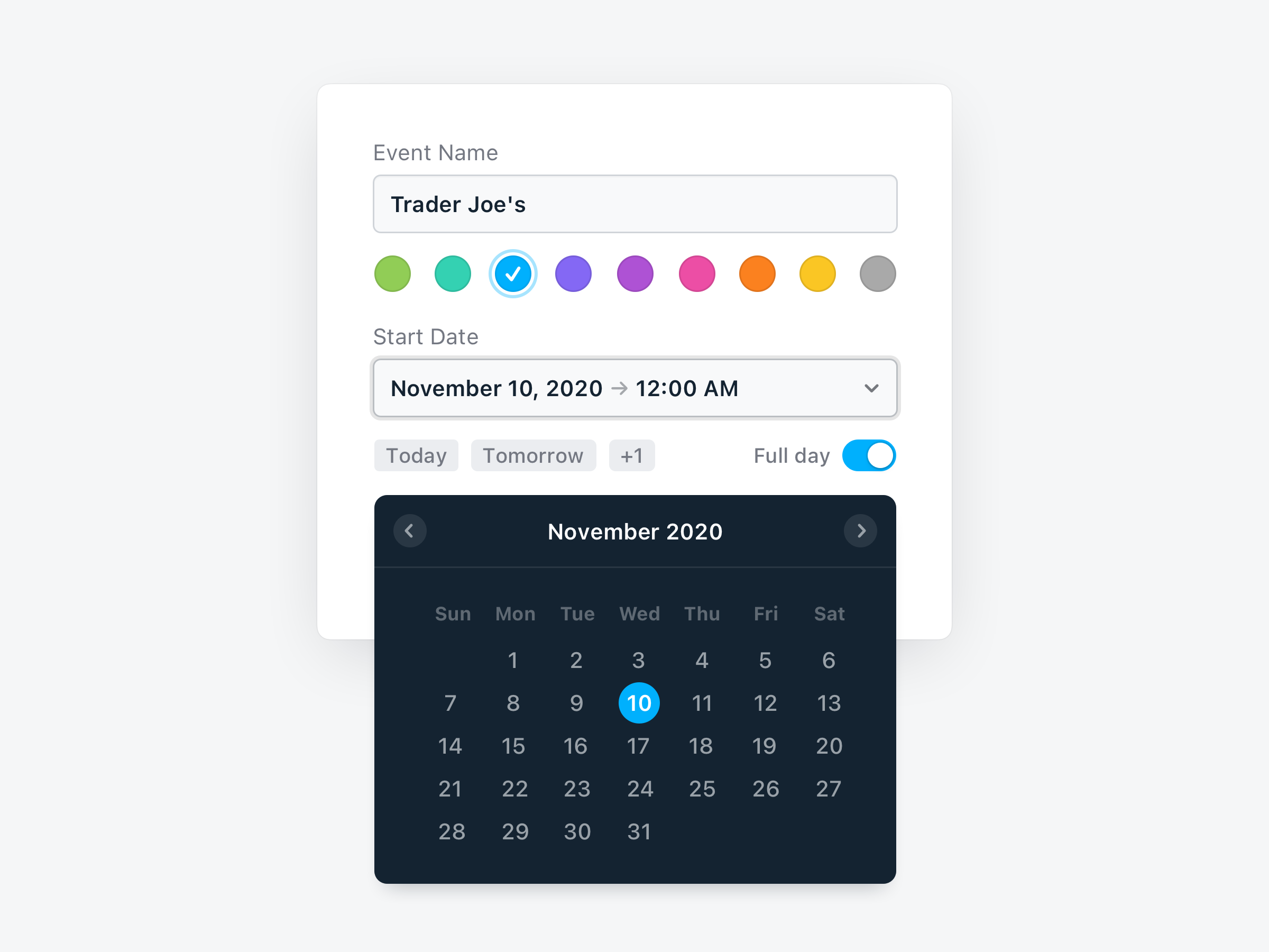 UI Calendar Component by bg-dd on Dribbble