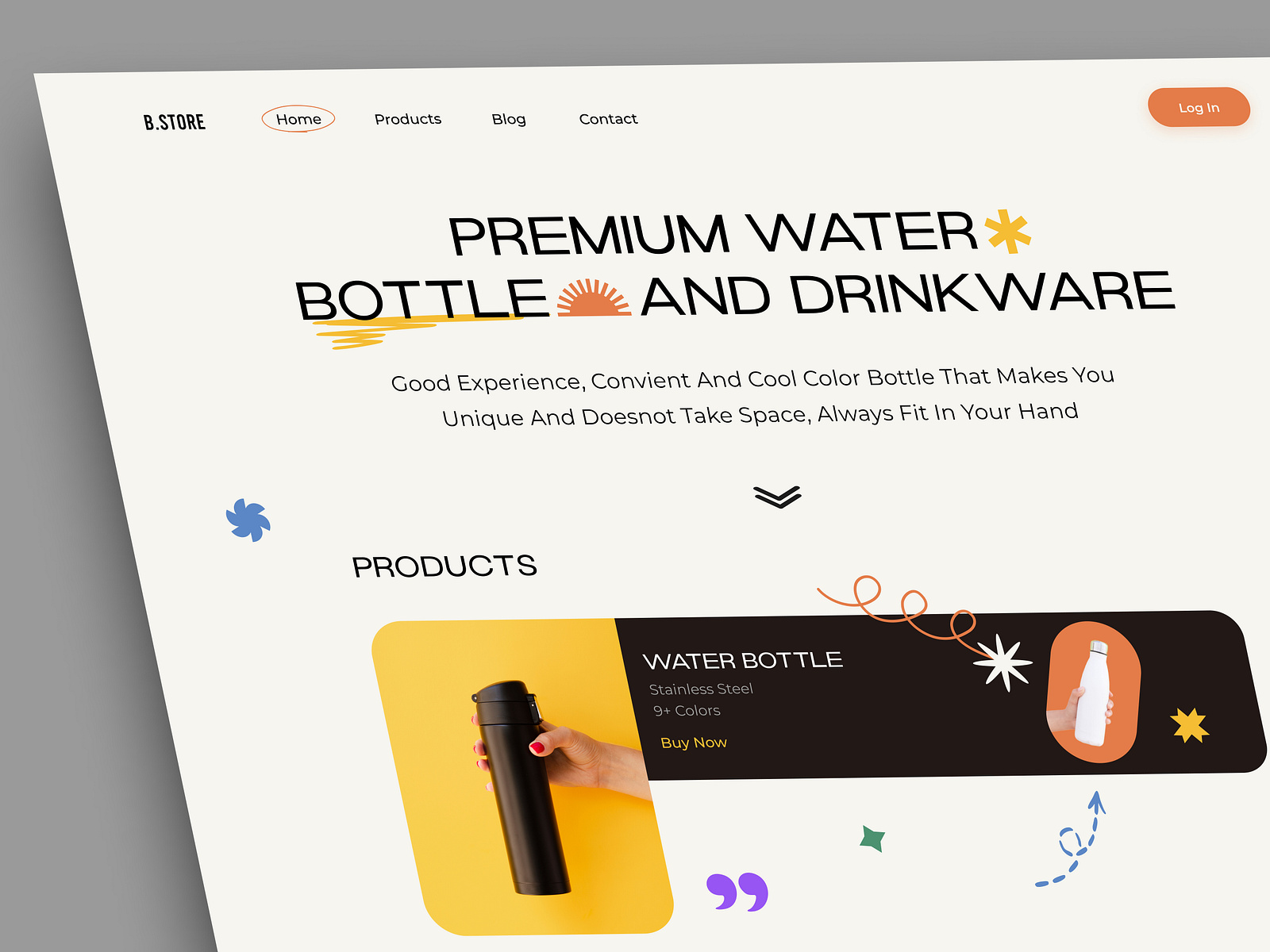 Water Bottle Landing Page by Tayyaba Zia for Dosage Studio on Dribbble