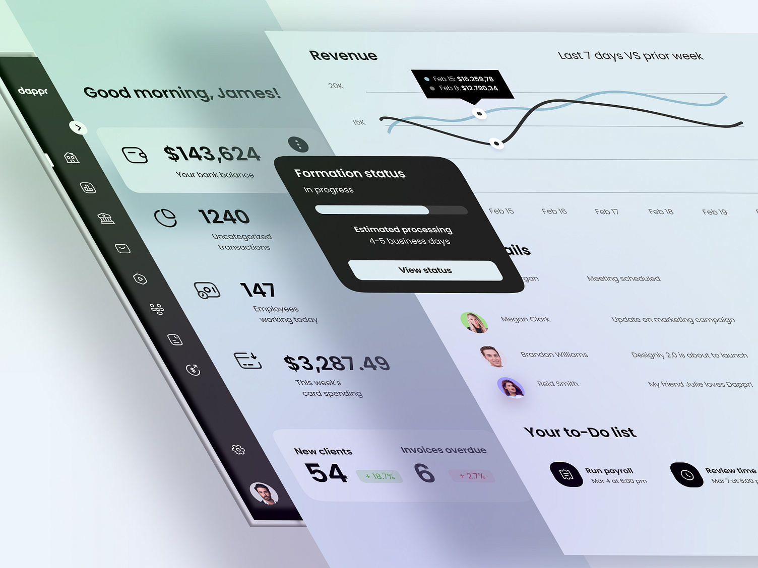 Finance Dashboard Design by Ghulam Rasool 🚀 for Cuberto on Dribbble