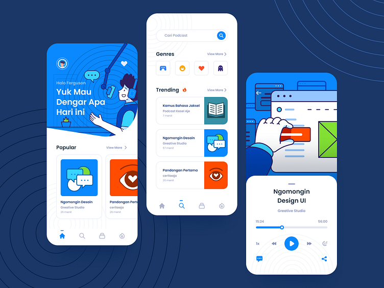 Podcast UI Design by Greative Studio on Dribbble Podcast UI Design by Greative Studio on Dribbble