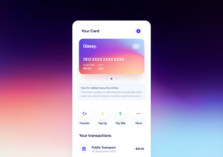 Credit Card UI Design - Horizon UI by Horizon UI on Dribbble