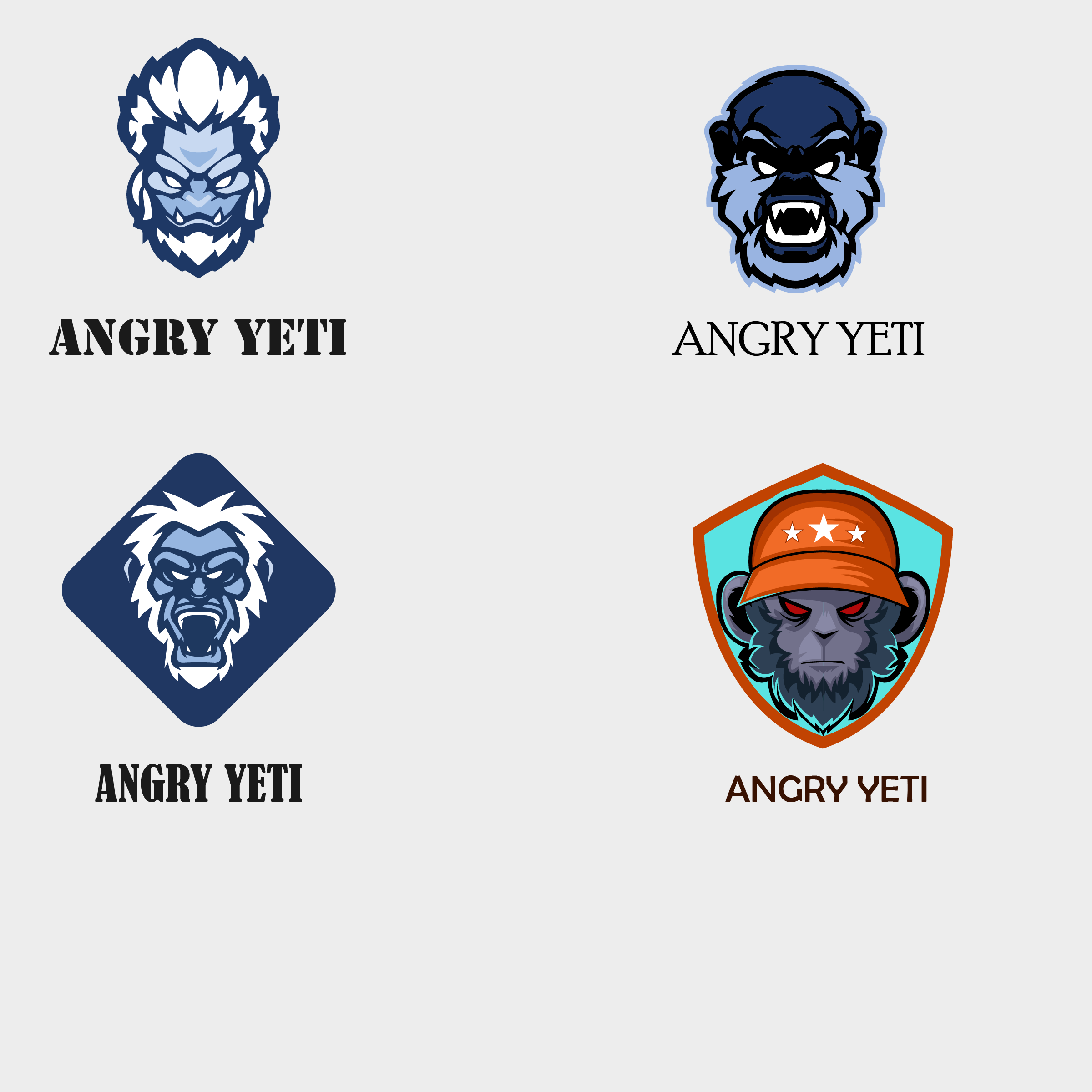 Angry Yeti logos by Zeeshan Ali on Dribbble