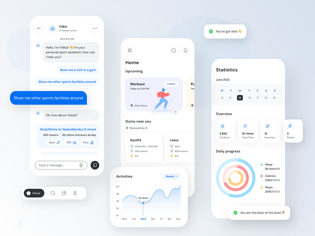 Gym Chatbot Mobile App 🤖 by Filip Rygucki for Miquido on Dribbble