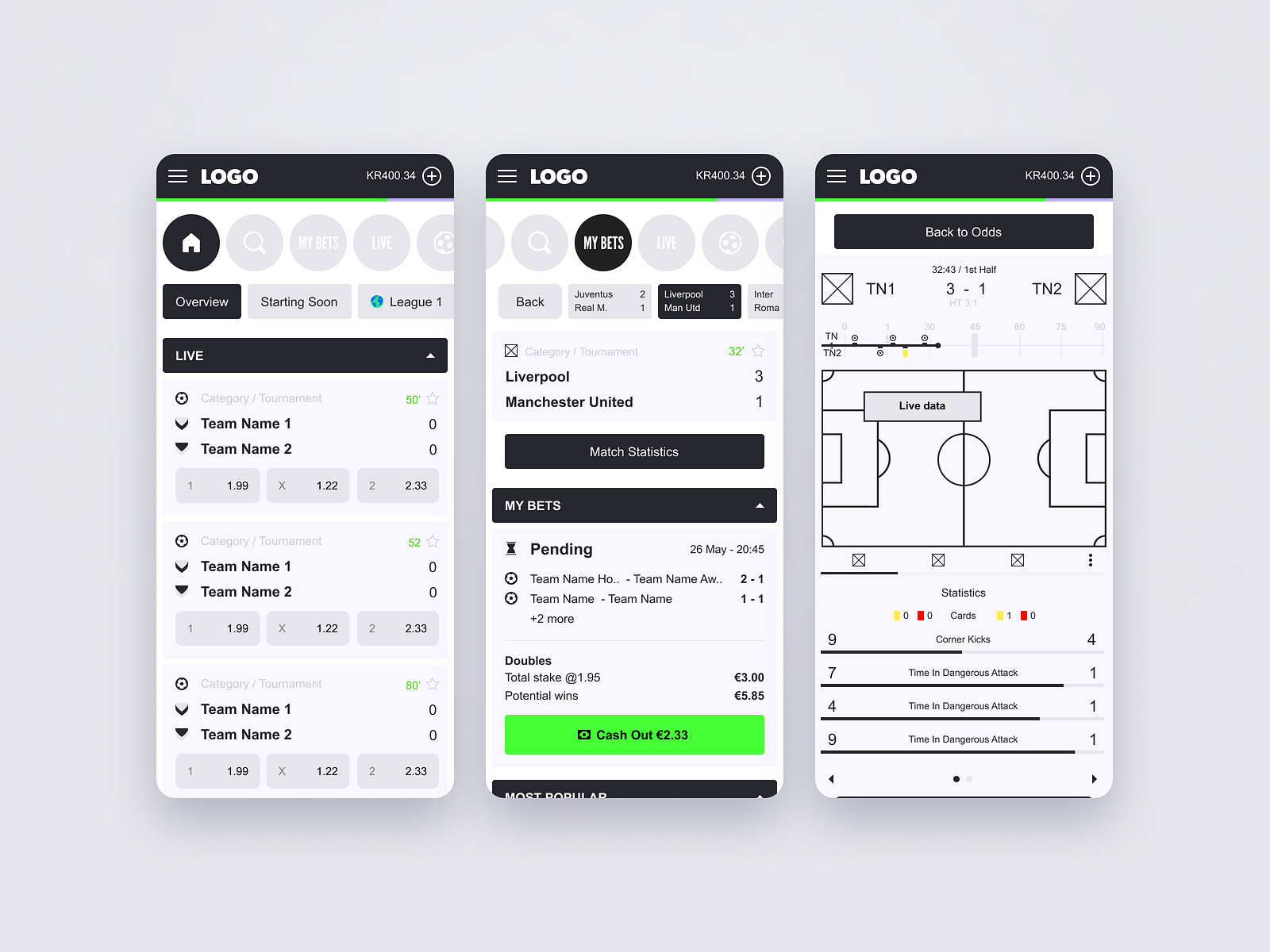 Sportsbook Design Concept Wireframes by Clayton Tonna on Dribbble