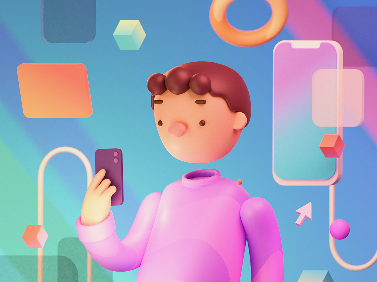 Mobile App 3d Illustration by Ghani Pradita for Paperpillar on Dribbble