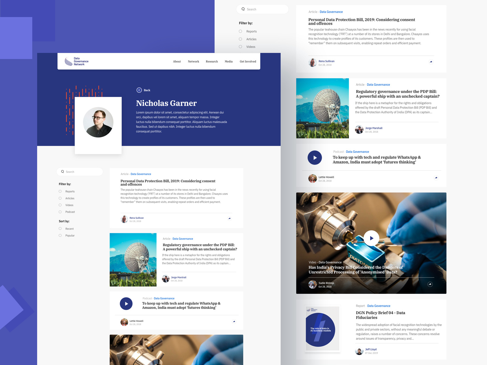 DGN Profile Page by Bokaap Design on Dribbble