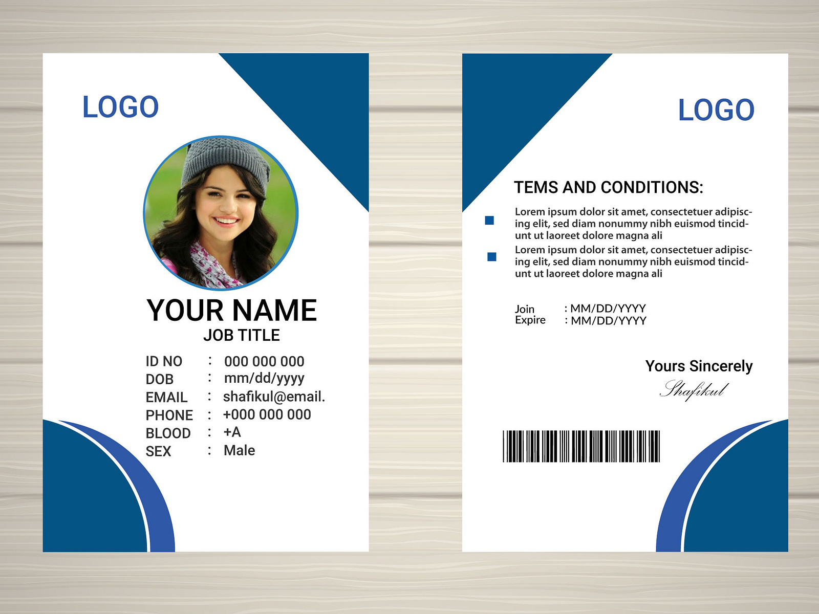 Standard ID Card Size by Freelancer Shafikul on Dribbble