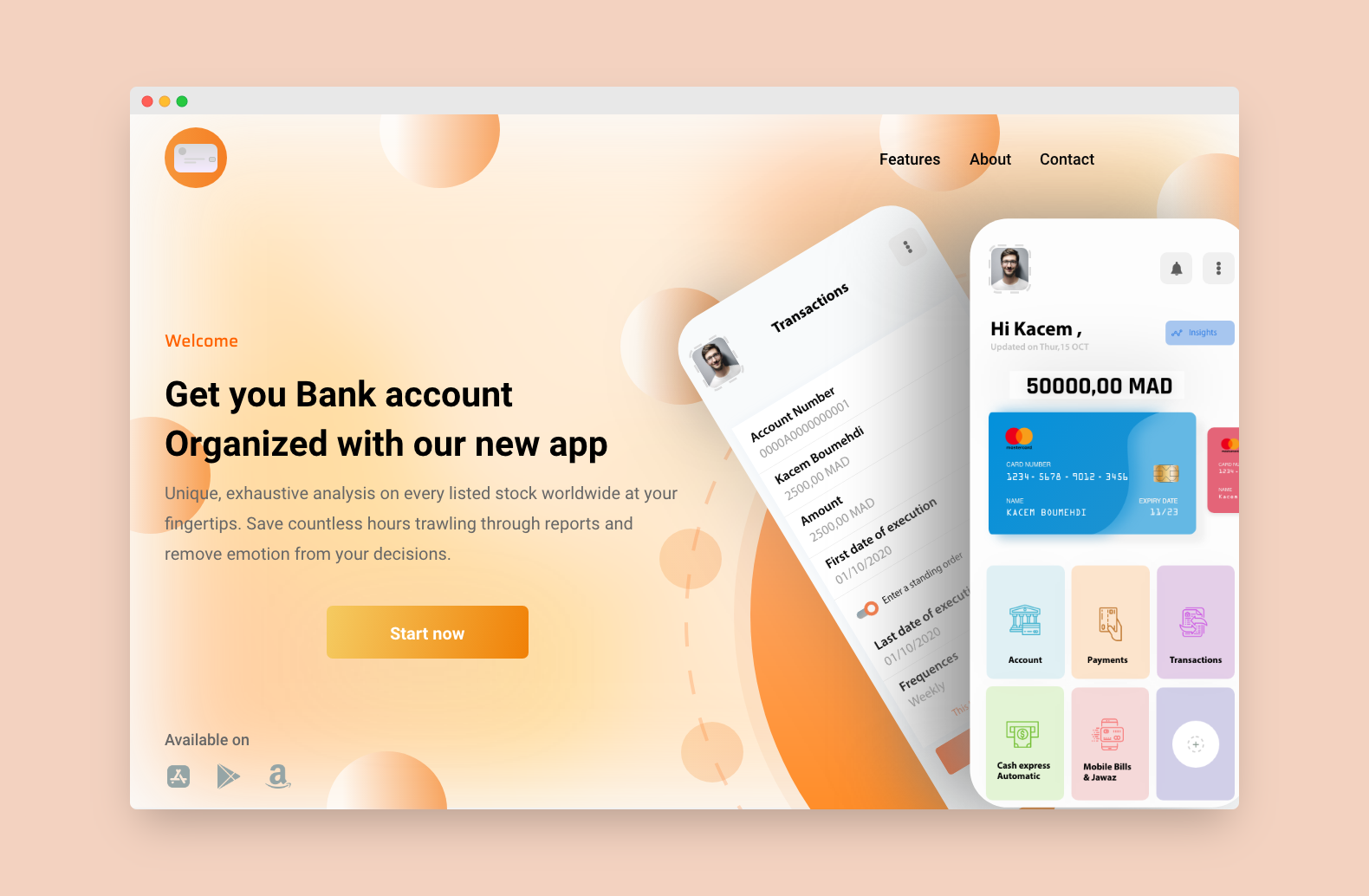 Banking Hero section design by Kacem Boumehdi on Dribbble