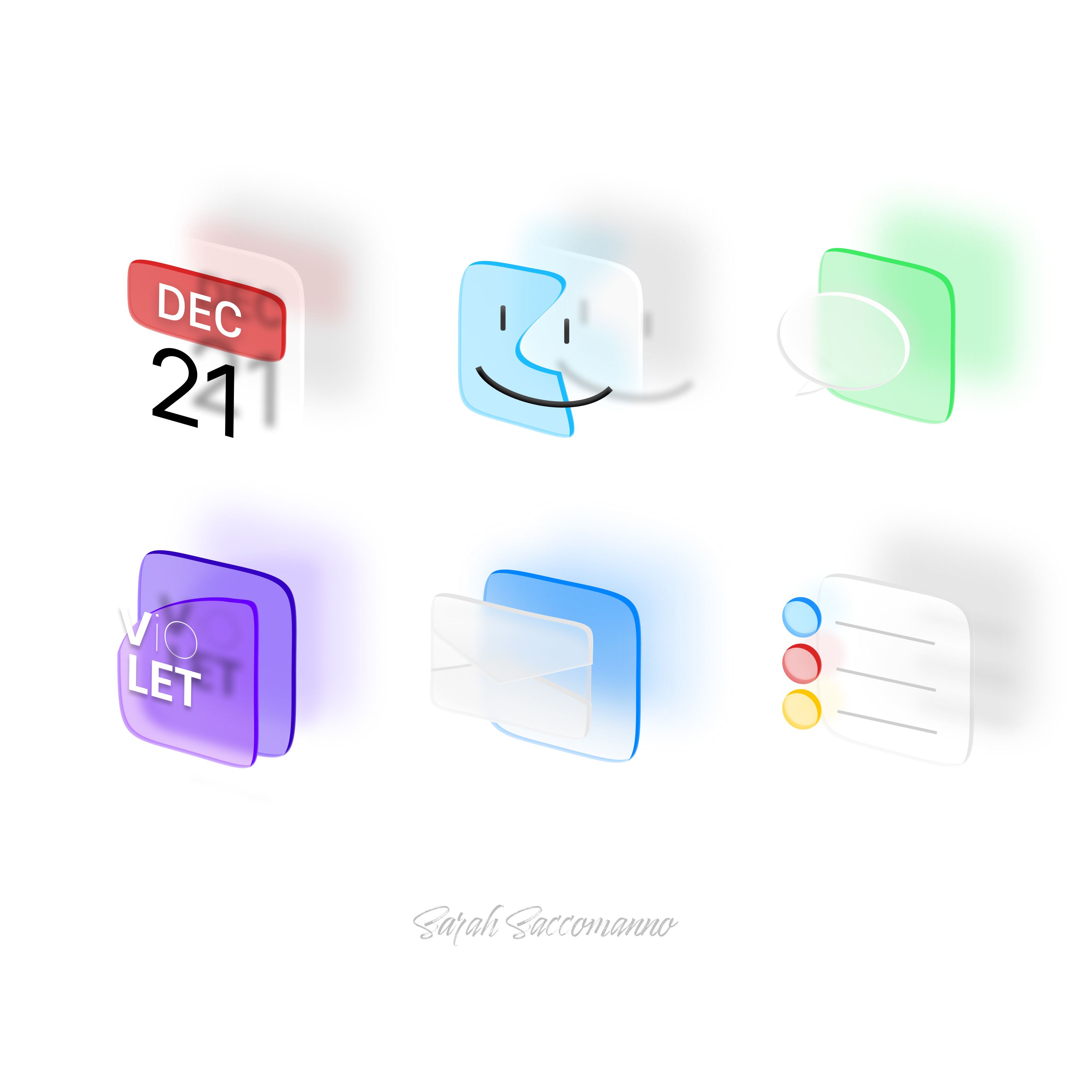 3D Glass OSX Logos by Sarah Saccomanno on Dribbble