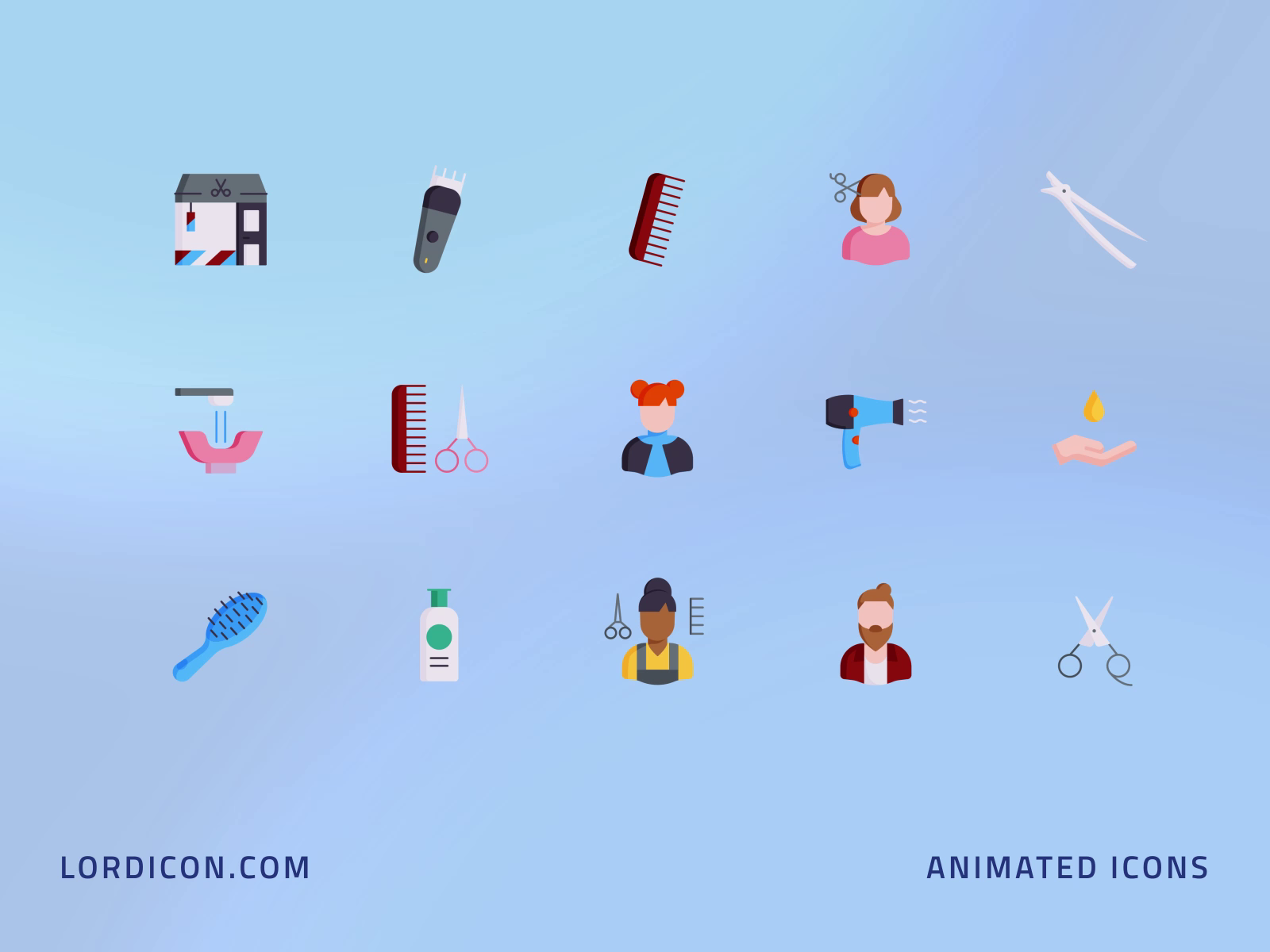 Hair Care Icon Group by Tom Wilusz on Dribbble