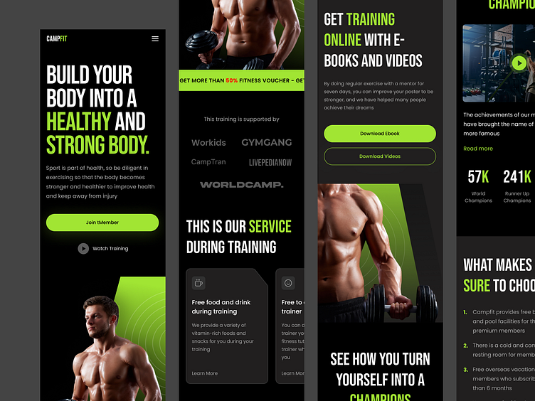 Fitness Landing Page by Andri Prasetia for SLAB Design Studio on Dribbble