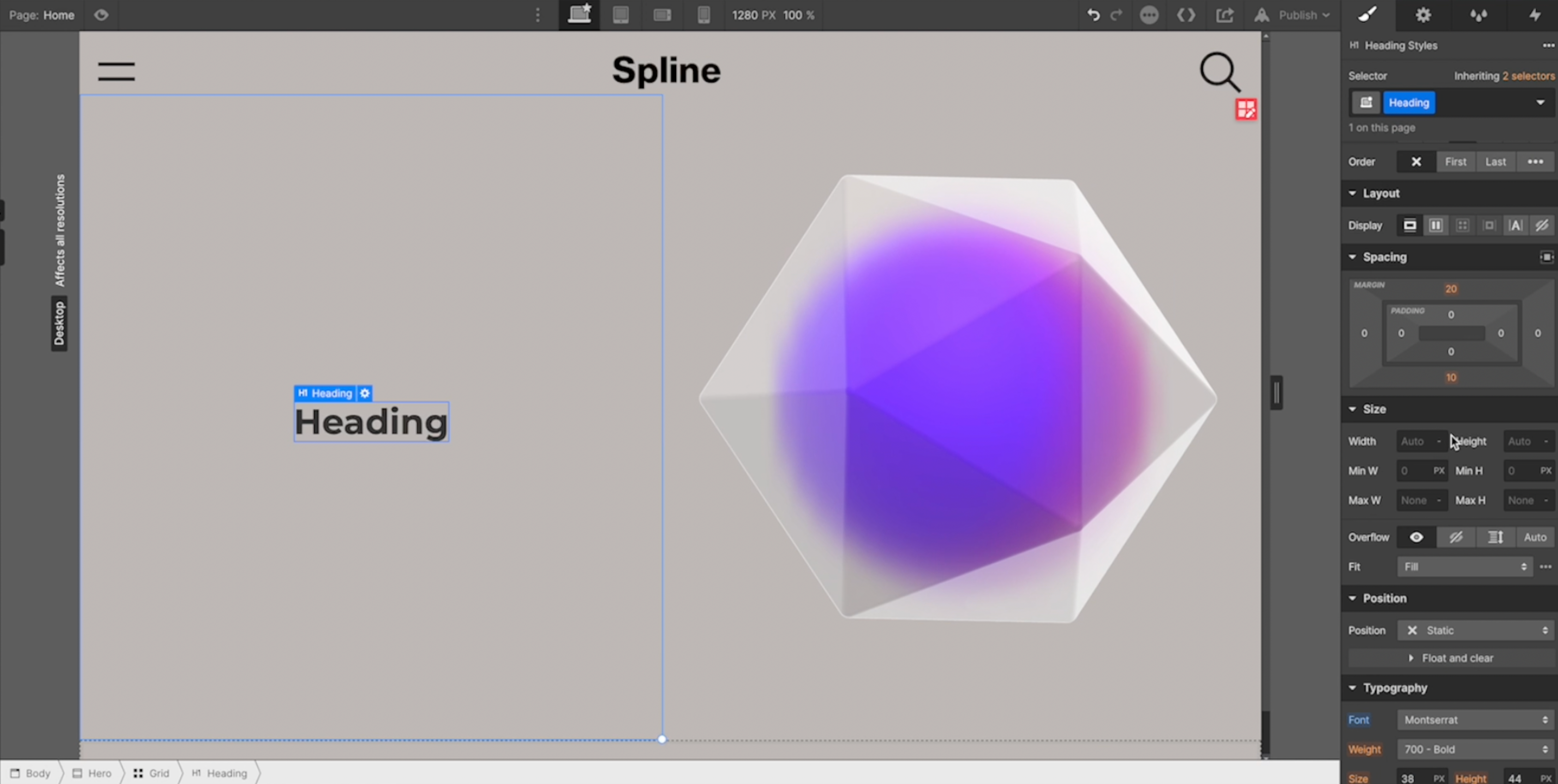 Interactive 3D hero banner - tutorial by Minh Pham on Dribbble