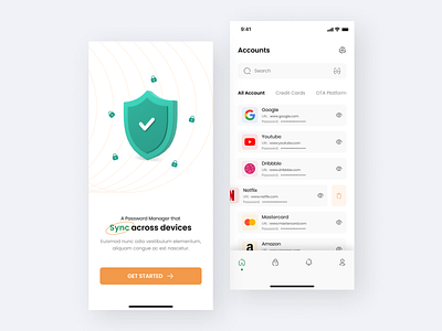 Password Manager - Mobile App UI Design by Code Theorem on Dribbble