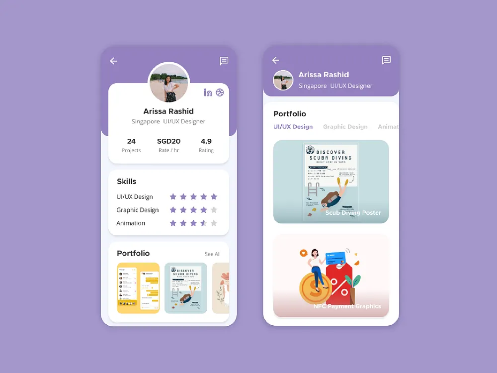 User Profile UI designs, themes, templates and downloadable graphic ...