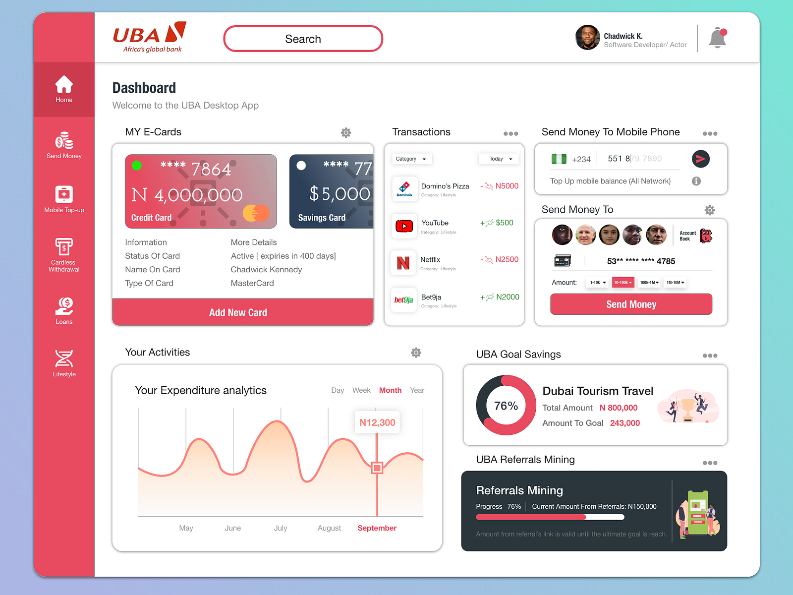 UBA Web App( UI Design) by Joseph O. Kennedy on Dribbble