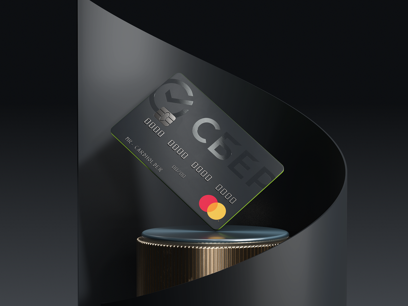 Bank card render by Oleg Ronzhin on Dribbble