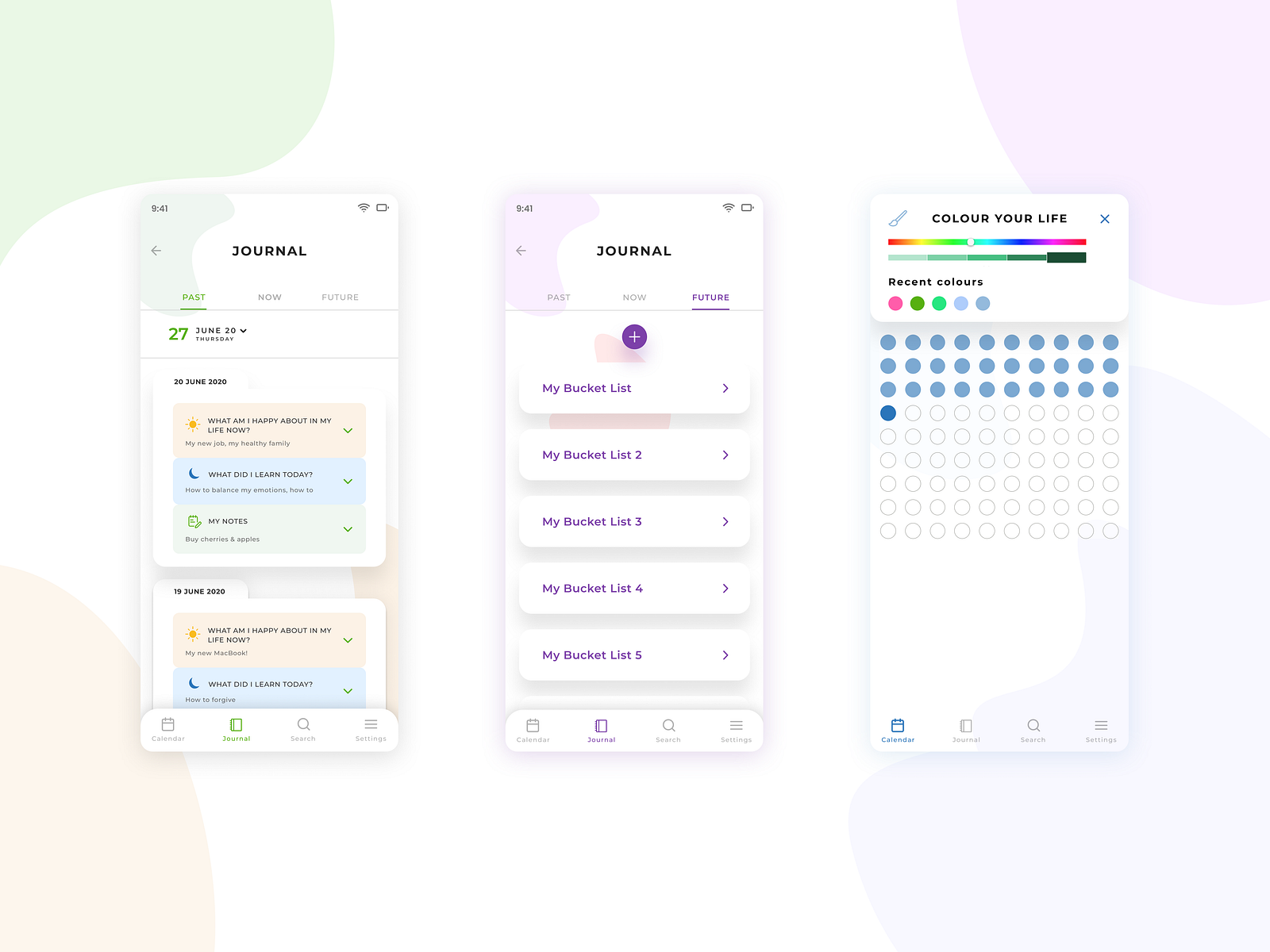 Journalling app UX & UI Design by Hanna Fodor on Dribbble