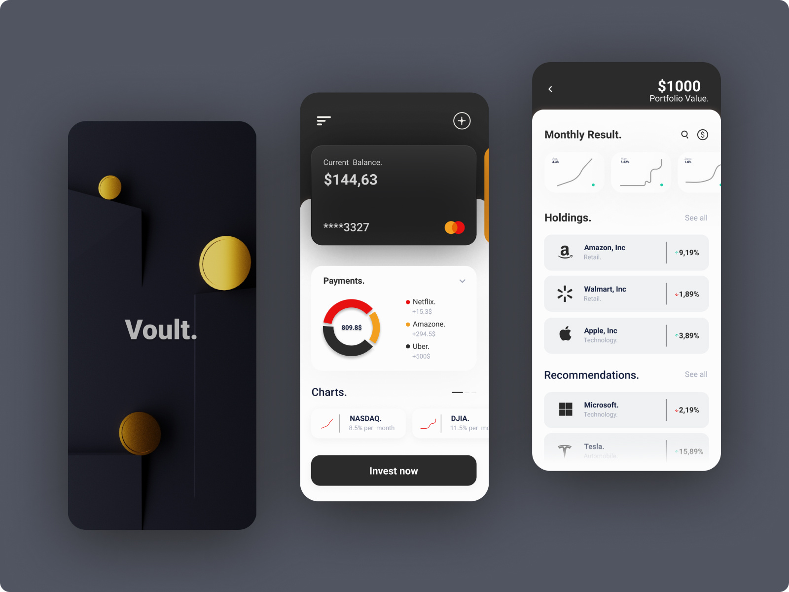 Finance management App by Prajiv T. Varughese on Dribbble