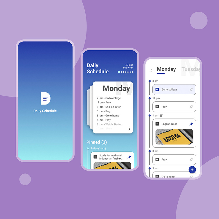 Daily Schedule Apps UI Design by Rangga Saputra on Dribbble