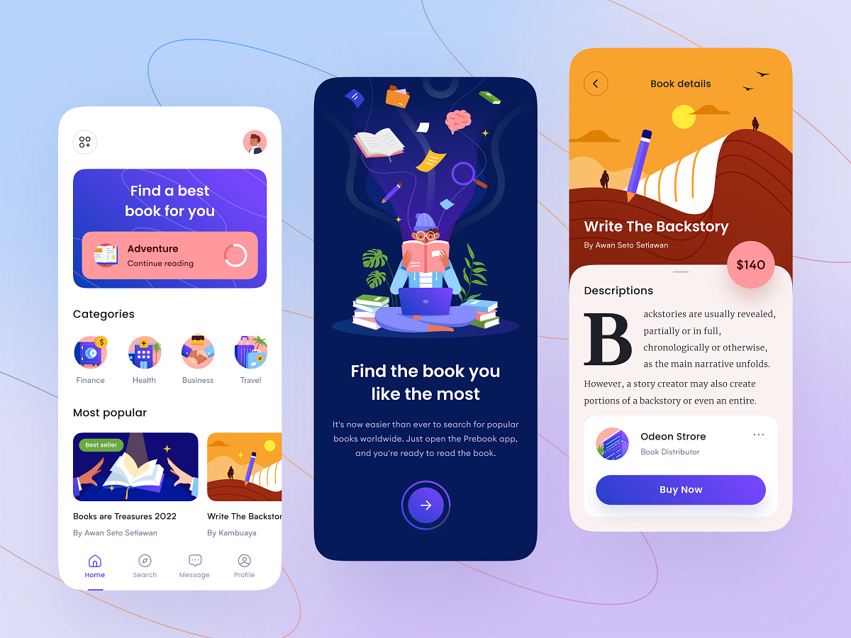 E-Book Reader Mobile App Design by Budiarti R. for Orely on Dribbble