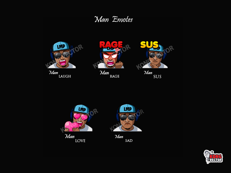 Man Twitch Emotes by Kong Vector on Dribbble