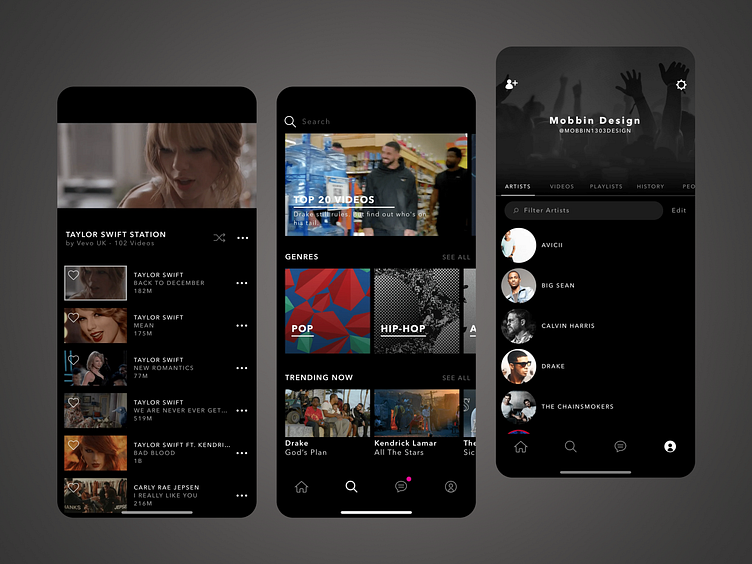 Music Streaming App Design by nykytareva on Dribbble