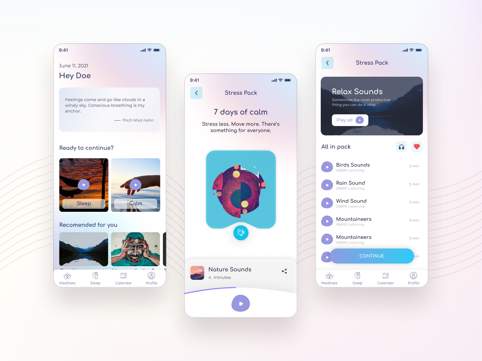 Meditation Mobile App UX/UI Design by Smiling Pixels on Dribbble